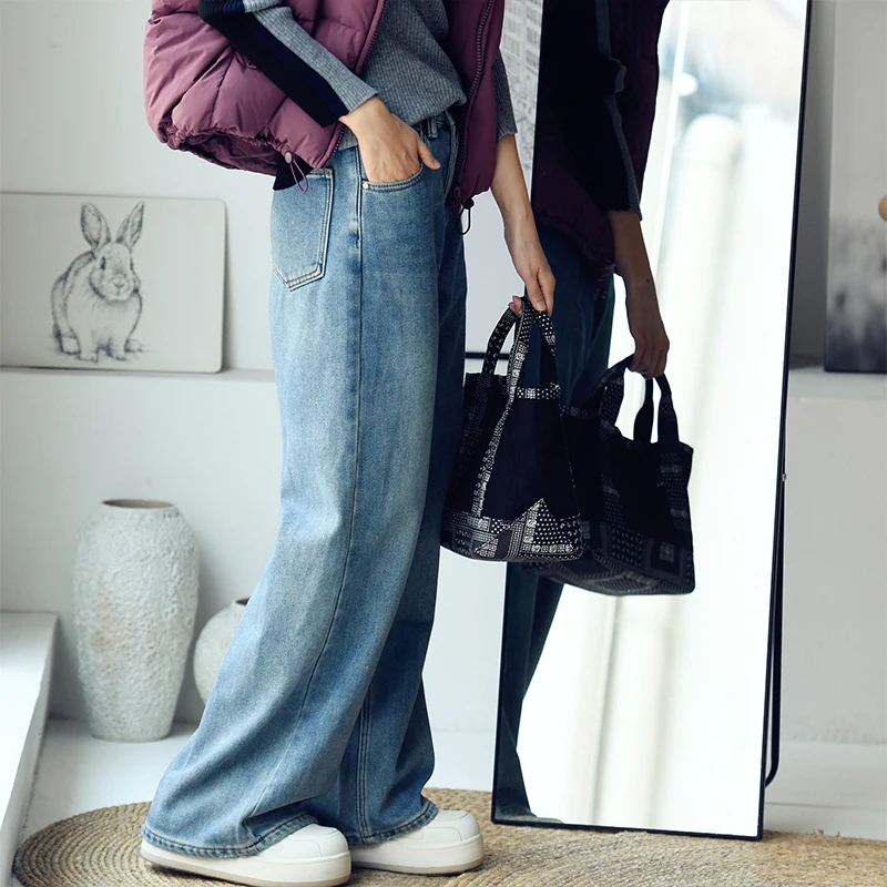 MICOCO-N0098C-Artistic-wash-made-old-worn-out-loose-high-waisted ...