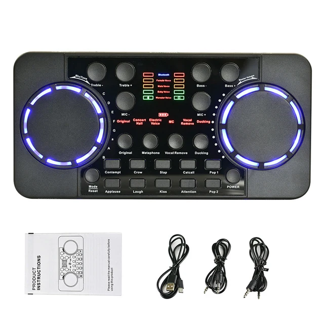 For V300 Pro Live Streaming Sound Card 10 Sound Effects 4.0 Audio ...