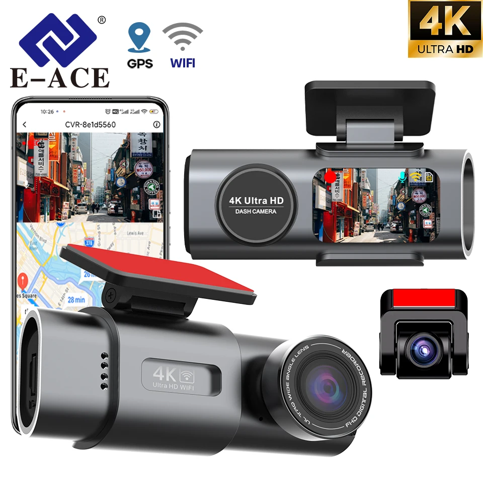 Dash-Cam-Dual-Lens-4K-UHD-Recording-Car-Camera-DVR-Night-Vision-Video ...