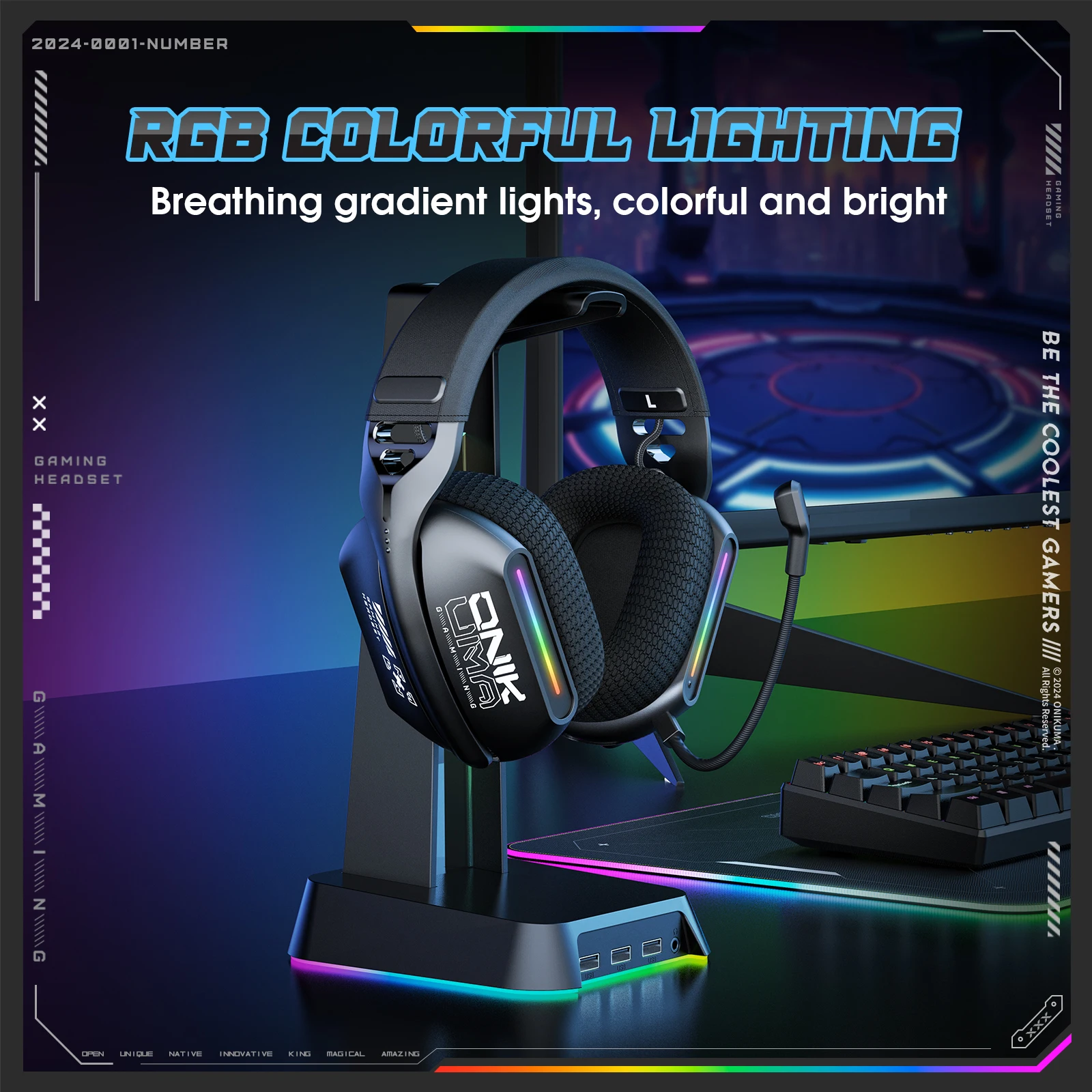 ONIKUMA-GT808-Tri-mode-Gaming-Headset-RGB-Lighting-2-4G-Wireless-Gaming ...