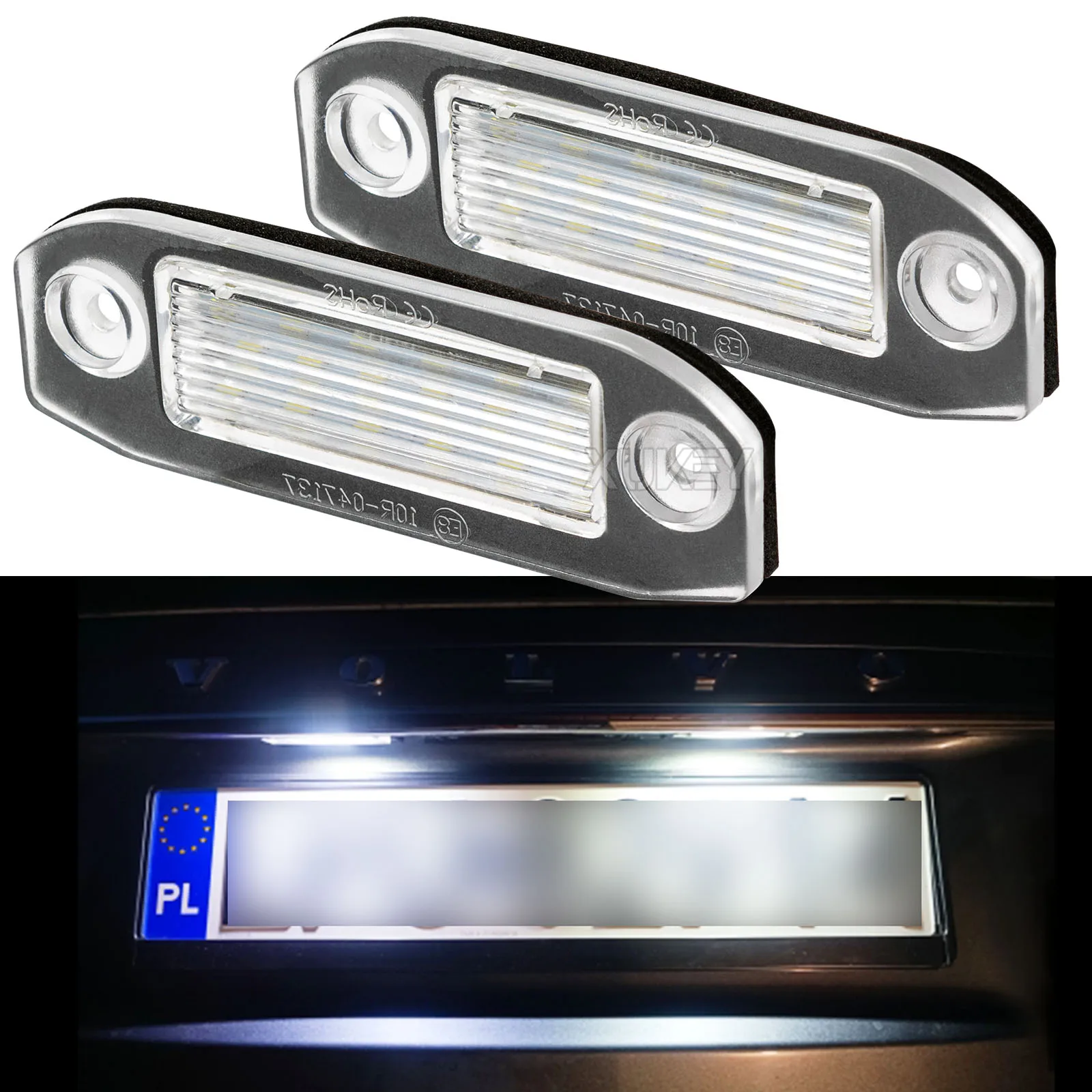 Cold-White-Full-LED-License-Plate-Light-For-Volvo-S80-XC90-S40-V60-XC60 ...