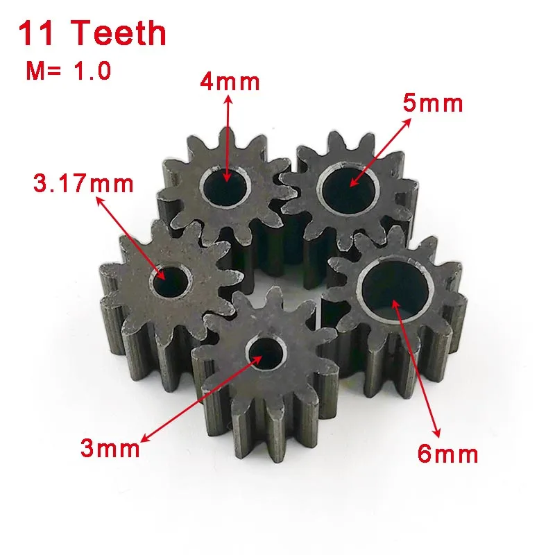 11t 1m Carbon Steel Gear Od=13mm Height=10mm Mechanical Motor Parts ...