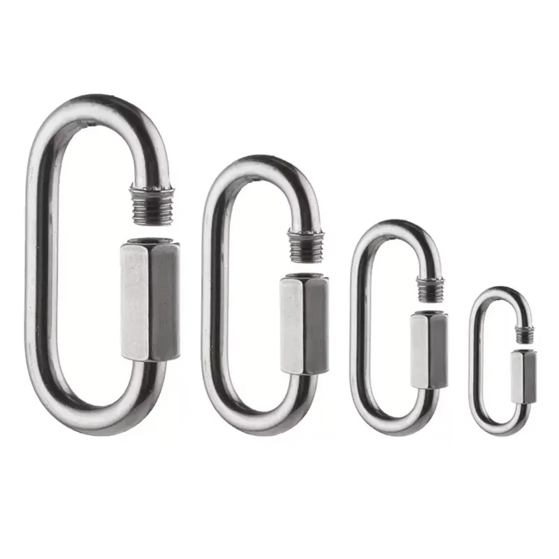 Threaded Quick Link,Stainless Steel Oval Locking Carabiner Clip,Tow ...