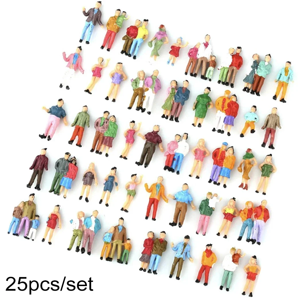 25Pcs-Model-Trains-1-87-Painted-Figures-HO-TT-Scale-Standing-People ...
