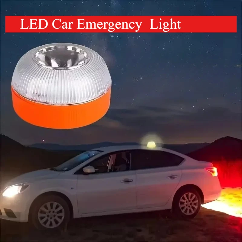 LED Magnetic Flashing Yellow Emergency Light Portable Safety Beacon for ...