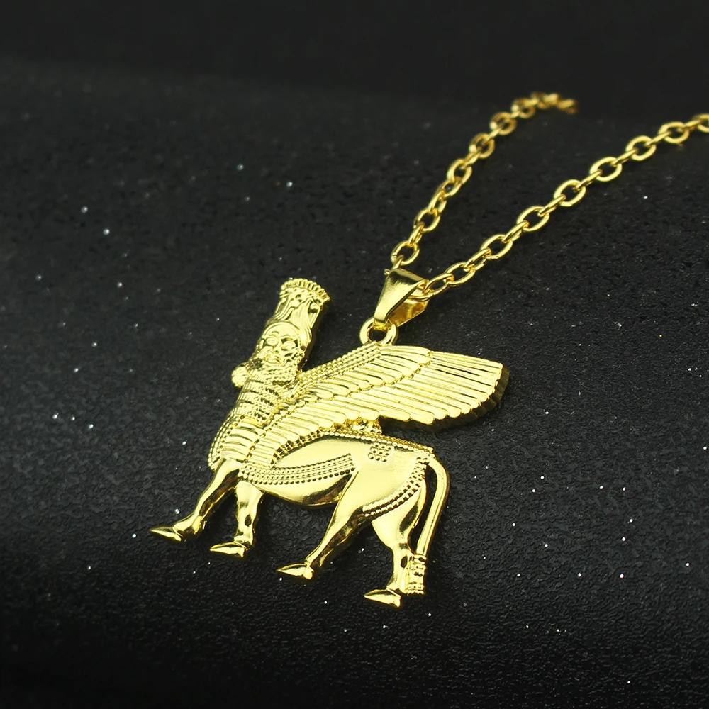 Ashur-Pendant-Necklace-for-Women-Men-Lama-Lamma-Winged-Bull-Lamassu-is ...