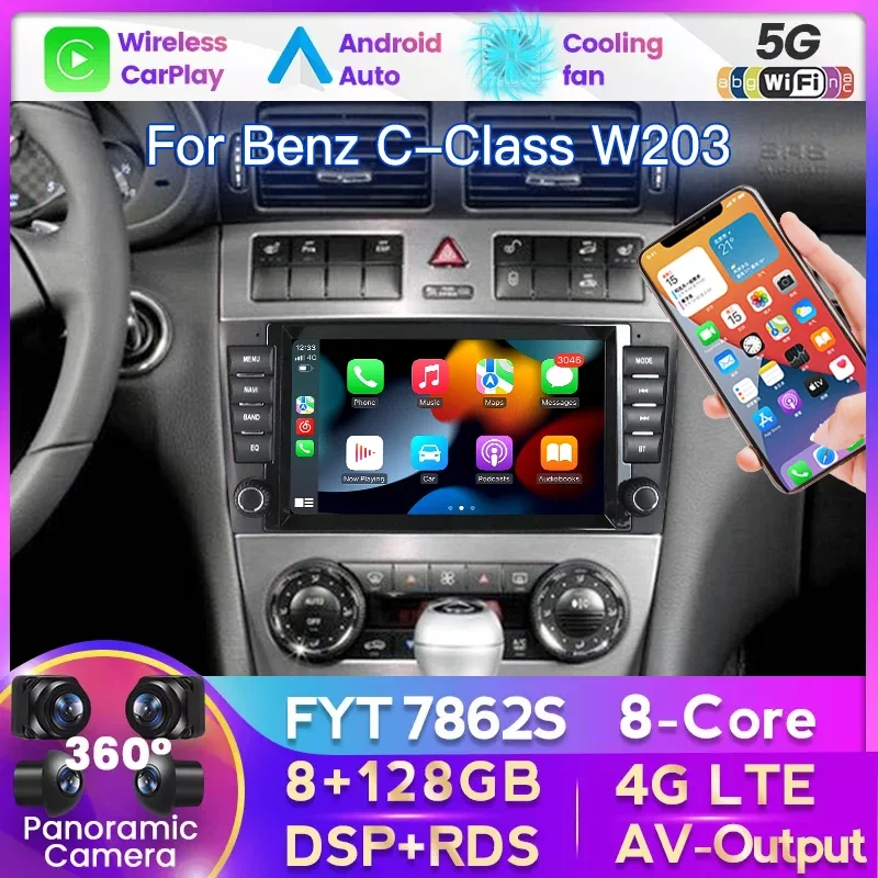 Carplay-Android-11-Car-Radio-For-Mercedes-Benz-W203-W209-W219-A-Class ...