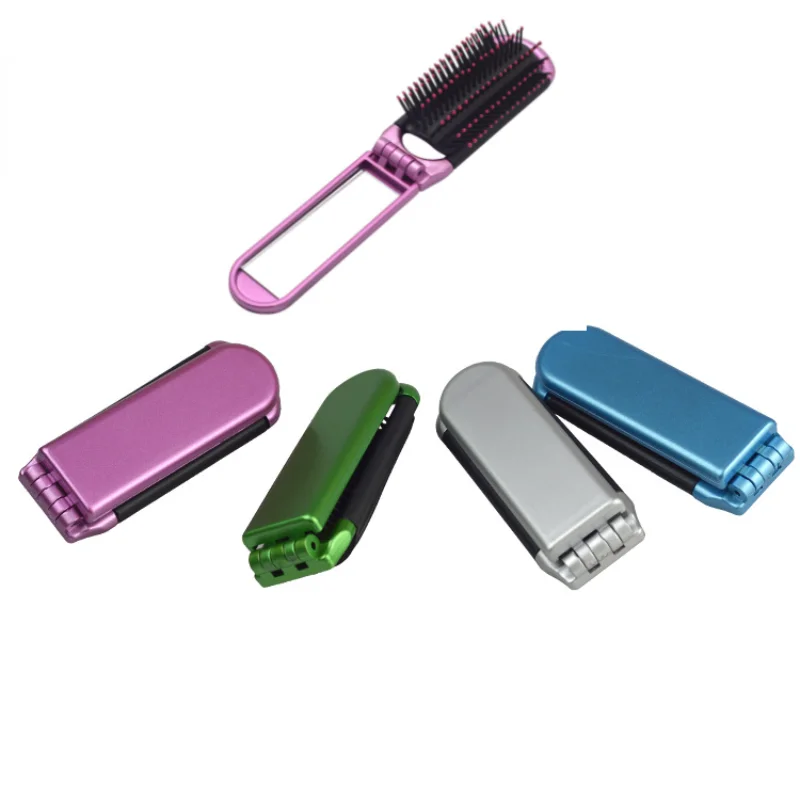 Portable-Folding-Mirror-Comb-Smooth-Hair-Without-Knots-Solid-Color-Comb ...