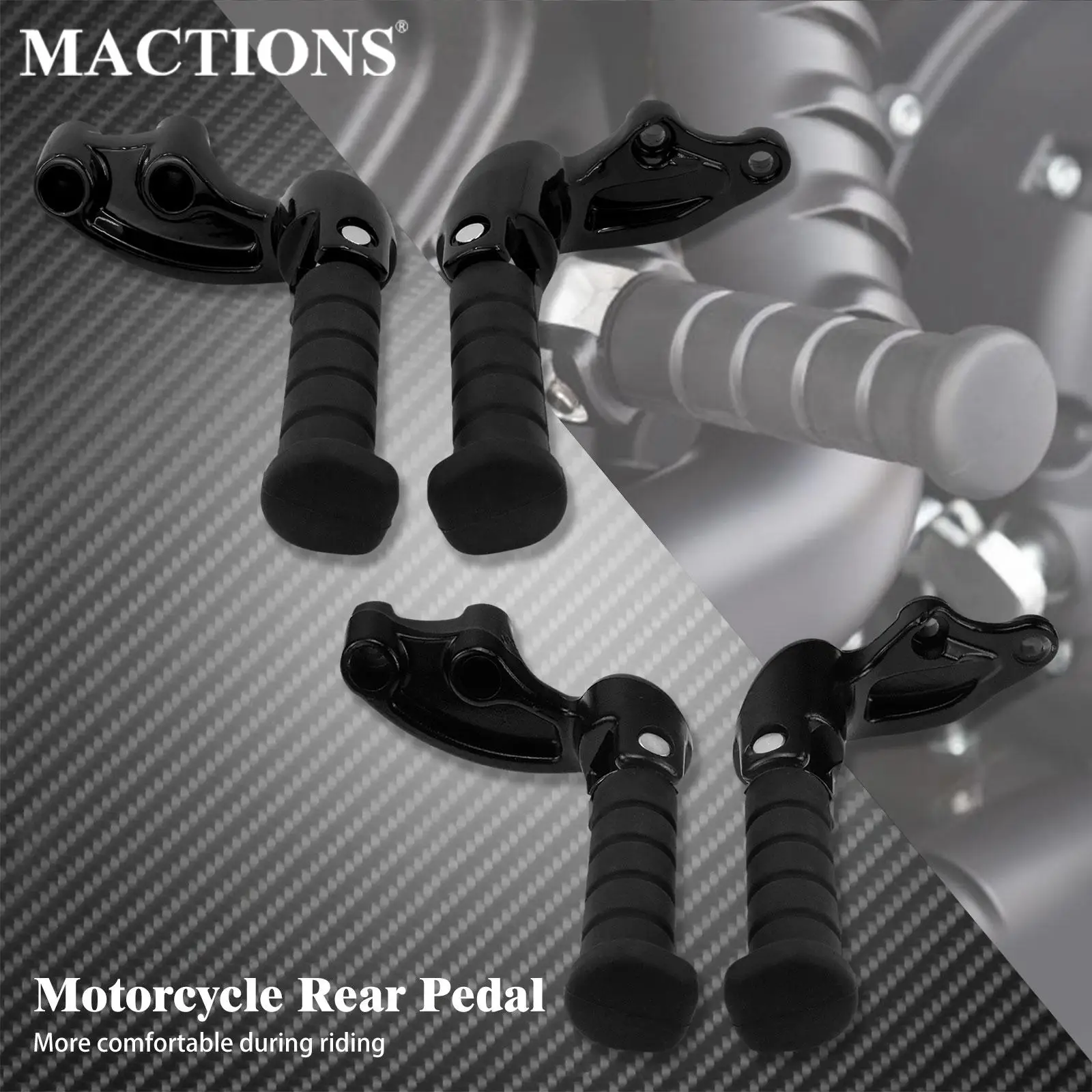 Motorcycle-Black-Rear-Passenger-Foot-Peg-Footrest-Mounting-Bracket-For ...