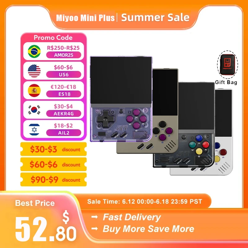 MIYOO Mini Plus Portable Retro Handheld Game Console 3.5 inch IPS HD ...