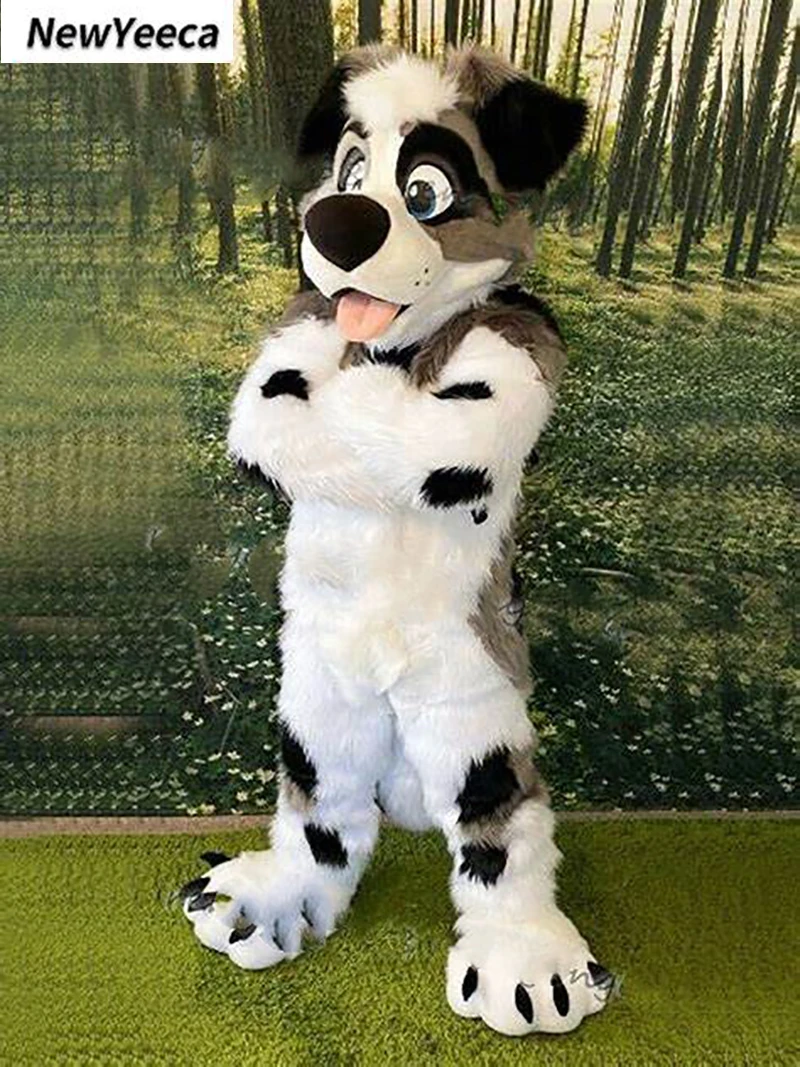 Fato-de-pele-longa-para-adultos-c-o-husky-raposa-mascote-fursuit-branco ...