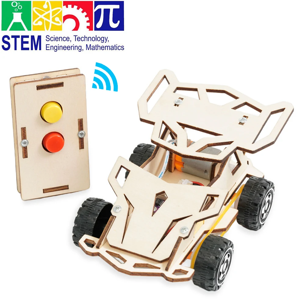 DIY-Wooden-Remote-Control-Car-Wooden-Four-Wheel-Drive-Racing-Assembling ...