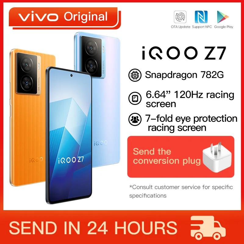 Original VIVO iQOOZ7 Mobile Phone 6.64 Inch LCD Snapdragon 782 Octa ...