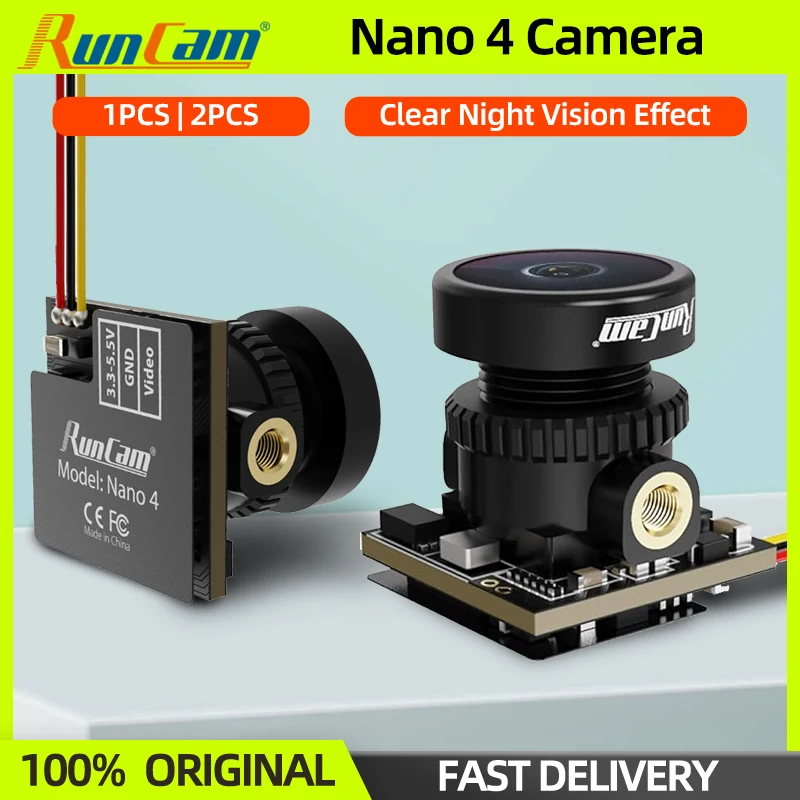 1/2PCS RunCam Nano 4 FPV Camera 1/3" 800TVL 2.1mm (M9) FOV 155° CMOS ...