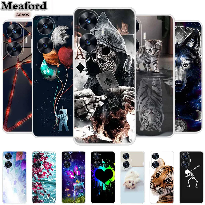 For-Realme-C55-Case-Flowers-Silicone-TPU-Soft-Phone-Back-Cover-Cases ...