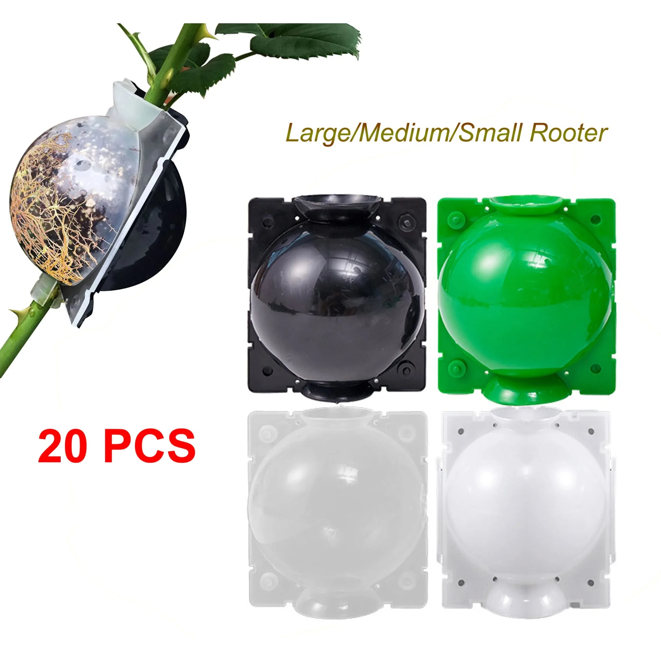 20 PCS Air Layering Propagation Reusable Half Transparent Grafting Ball ...