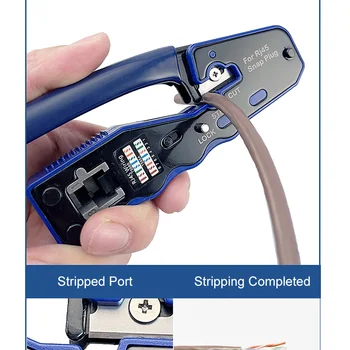 RJ45 UTP Crimper Network Tools Ethernet Cable Stripper Through-hole ...