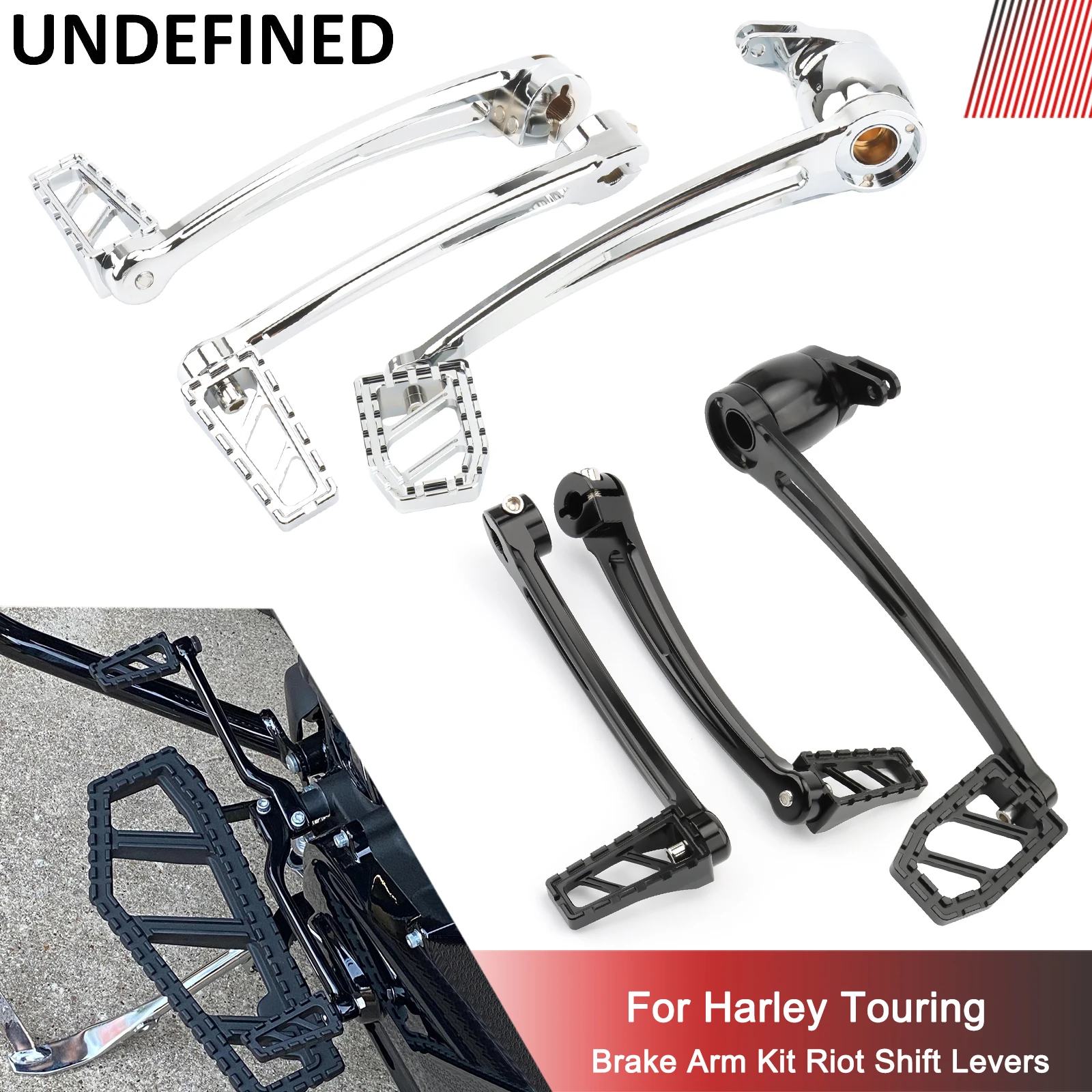 Riot Shift Levers Brake Arm Kit Shifter Peg for Harley Touring Electra ...