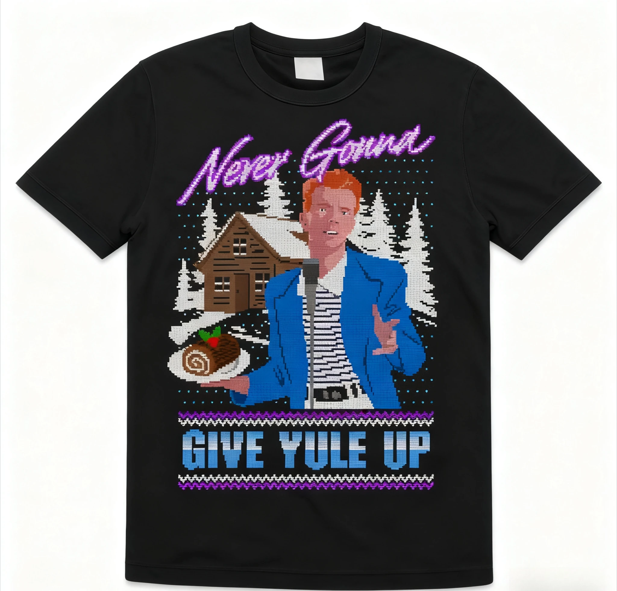 Never Gonna Give Yule Up Christmas Pure Cotton T-shirts Funny Rick ...