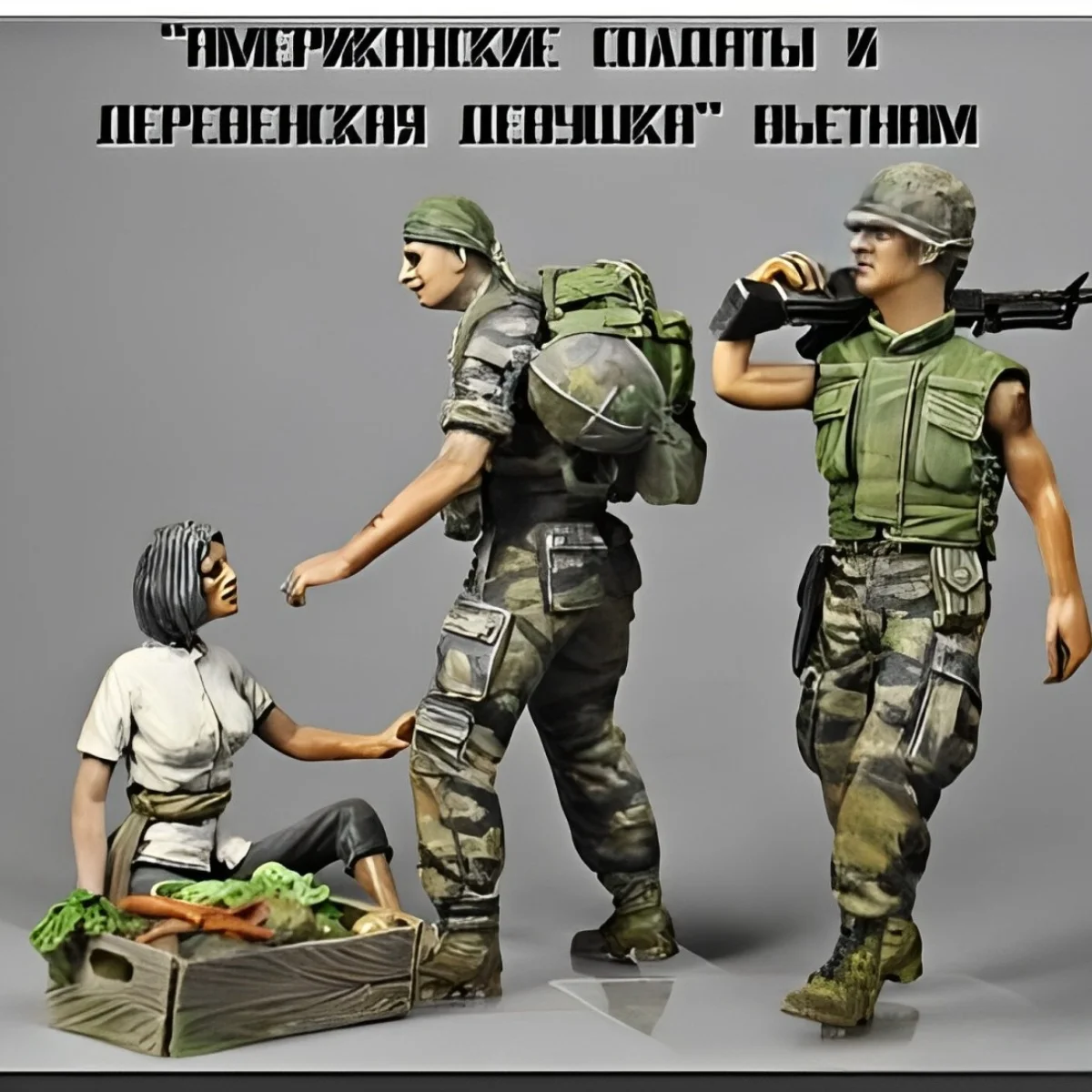 1-35-Resin-unpainted-model-Kit-American-Soldier-and-Vietnamese-Country ...