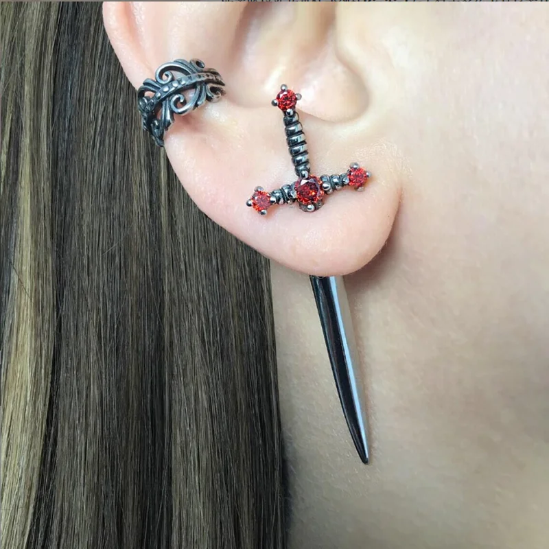 Gothic-Sword-Earrings-Vintage-Cool-Punk-Crystal-Ear-Jacket-Goth-Dagger ...