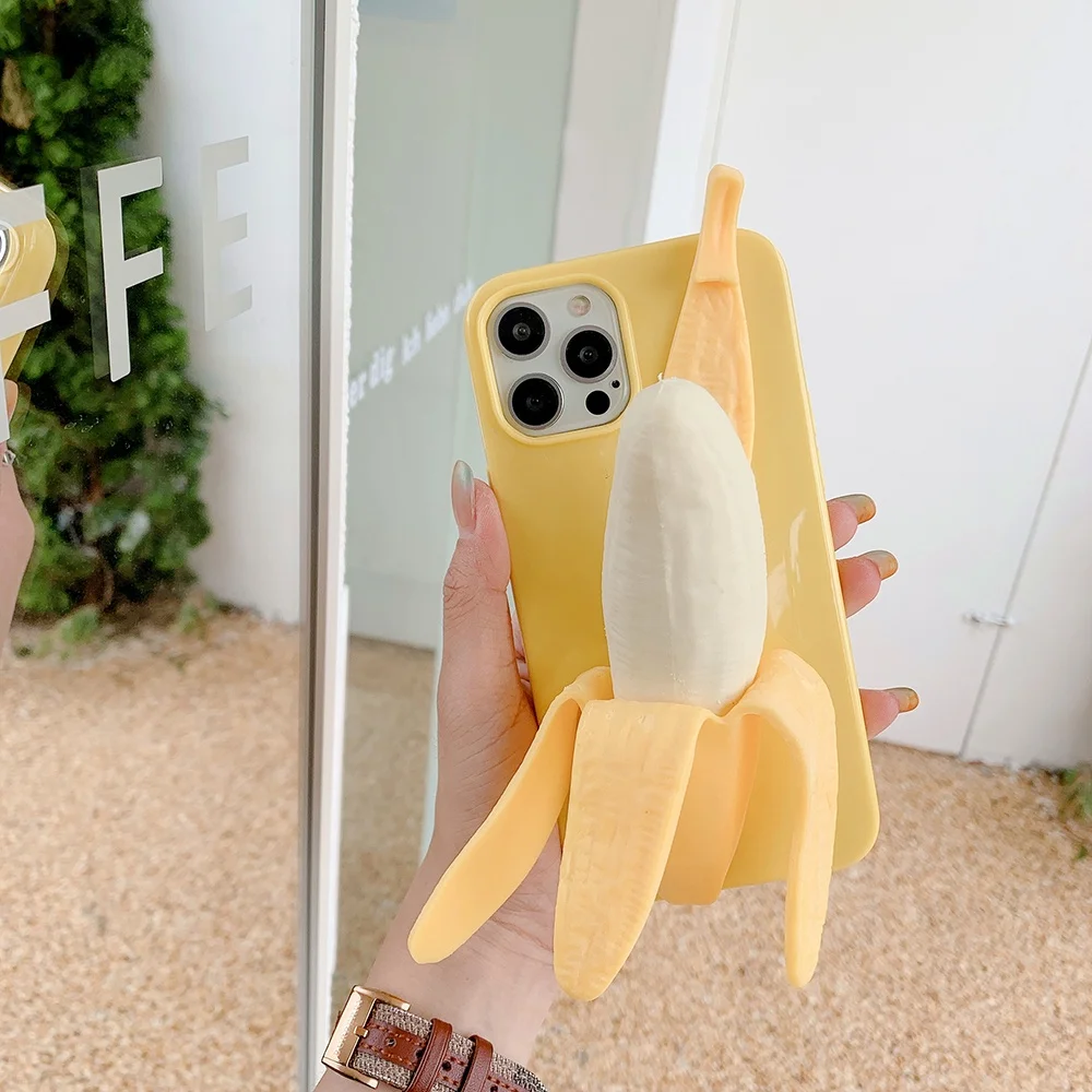 3D Stress Reliever Peeled Plush toy banana Case For Xiaomi Redmi 10 10C ...