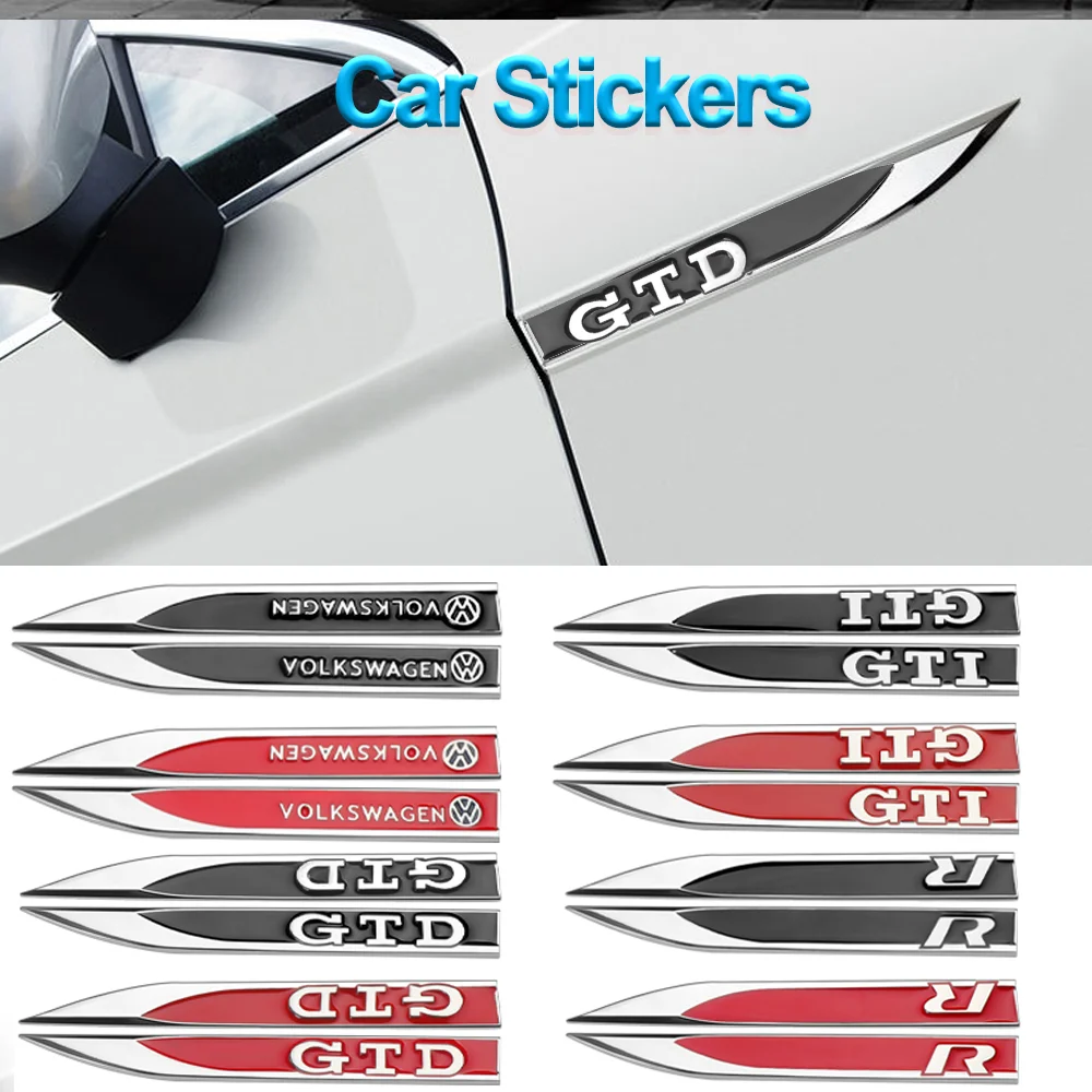 2PCS-Metal-Black-Red-Car-Styling-Side-Door-Body-Fender-Stickers-Knife ...