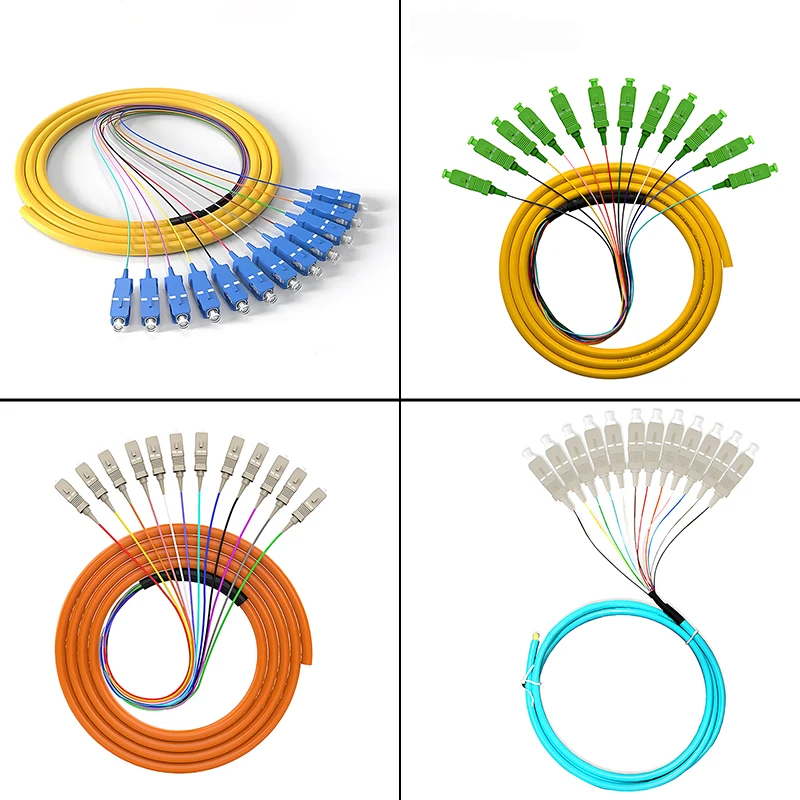Bundles Fiber Pigtail 12 Cores SC/LC UPC/APC SM Single Mode G652D/MM ...