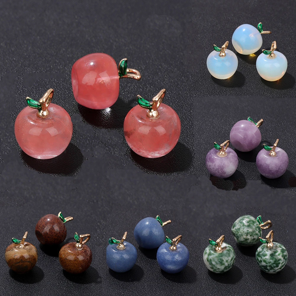 Healing-Natural-Stone-Apple-Charm-Mineral-Statue-Crystal-Red-Apple ...