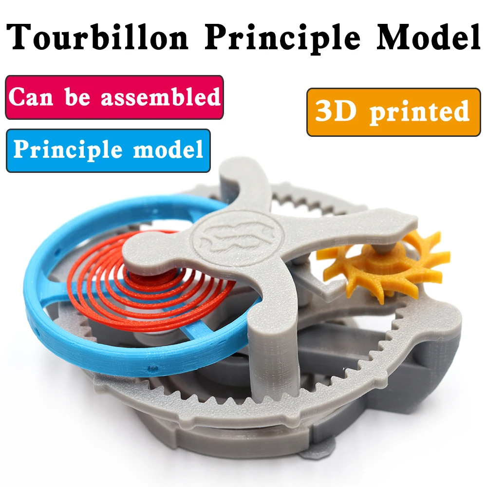 Mechanical watch internal structure model Tourbillon working principle 3D printed DIY clock ...