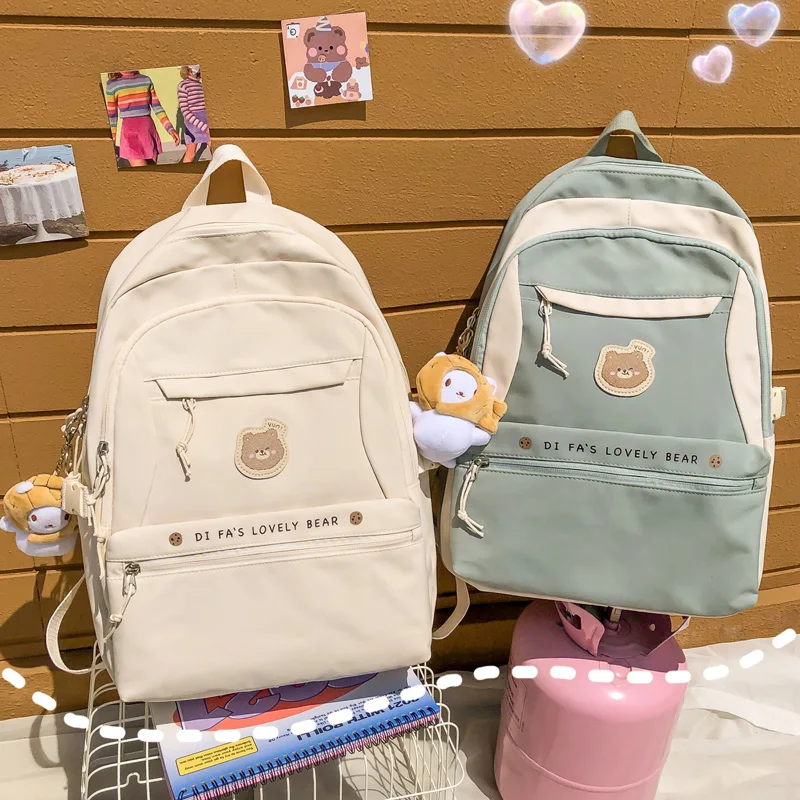 DIFA-Waterproof-Nylon-Bear-Women-Backpack-Female-Kawaii-Multiple ...