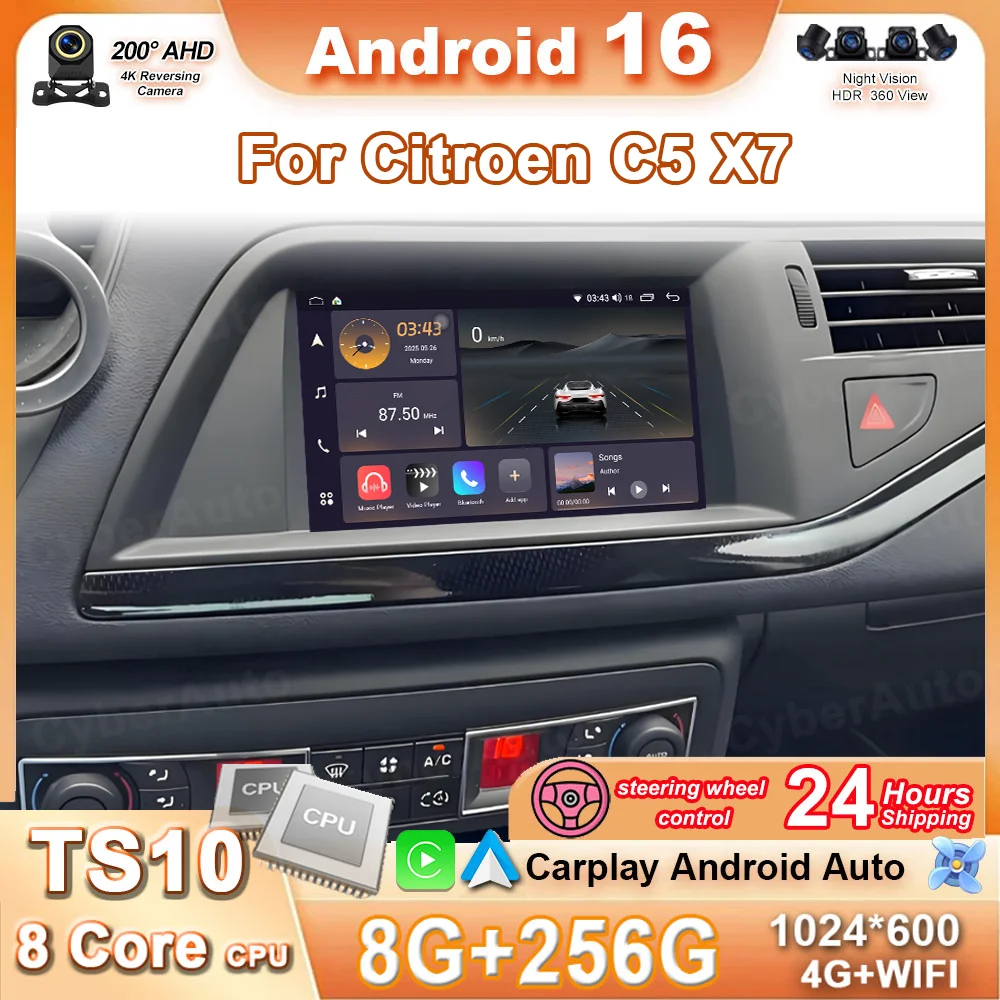 Car Radio Carplay Android Auto For Citroen C5 X7 Multimedia Video ...