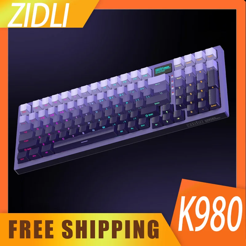 Zidli-K980-Teclado-Mec-nico-Gradiente-Roxo-Lado-Cereja-Impresso-98Key-Jogo-Personalizado-Desktop ...