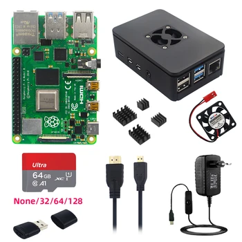 Raspberry Pi 4 Model B 8G 4G 2G 1 GB RAM + Case + Fan + Heat Sinks + Power Adapter Optional 32 ...