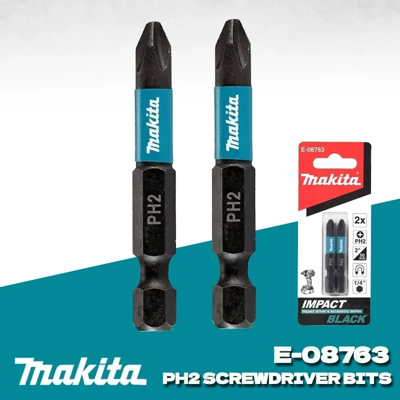 MAKITA E-08763 Impact Screwdriver Bits PH2 Length 50mm 1/4" 2Pieces ...