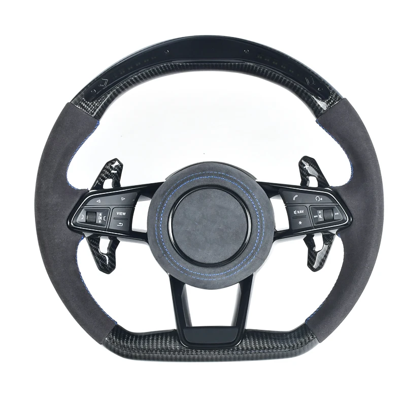 Leather-flat-bottomed-steering-wheel-sport-for-Audi-A3-A4-A5-Upgrade-S3 ...