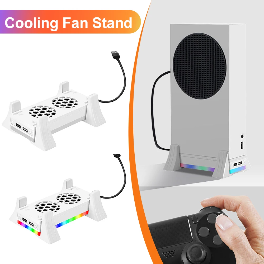 For-Xbox-Series-S-Vertical-Stand-Cooler-3-Gear-Adjustment-Game-Console ...