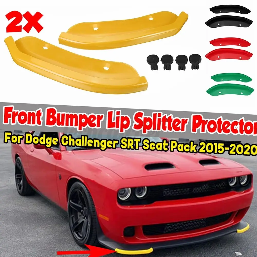 2pcs-Front-Bumper-Lip-Protector-Cover-For-Dodge-Challenger-SRT-2015 ...
