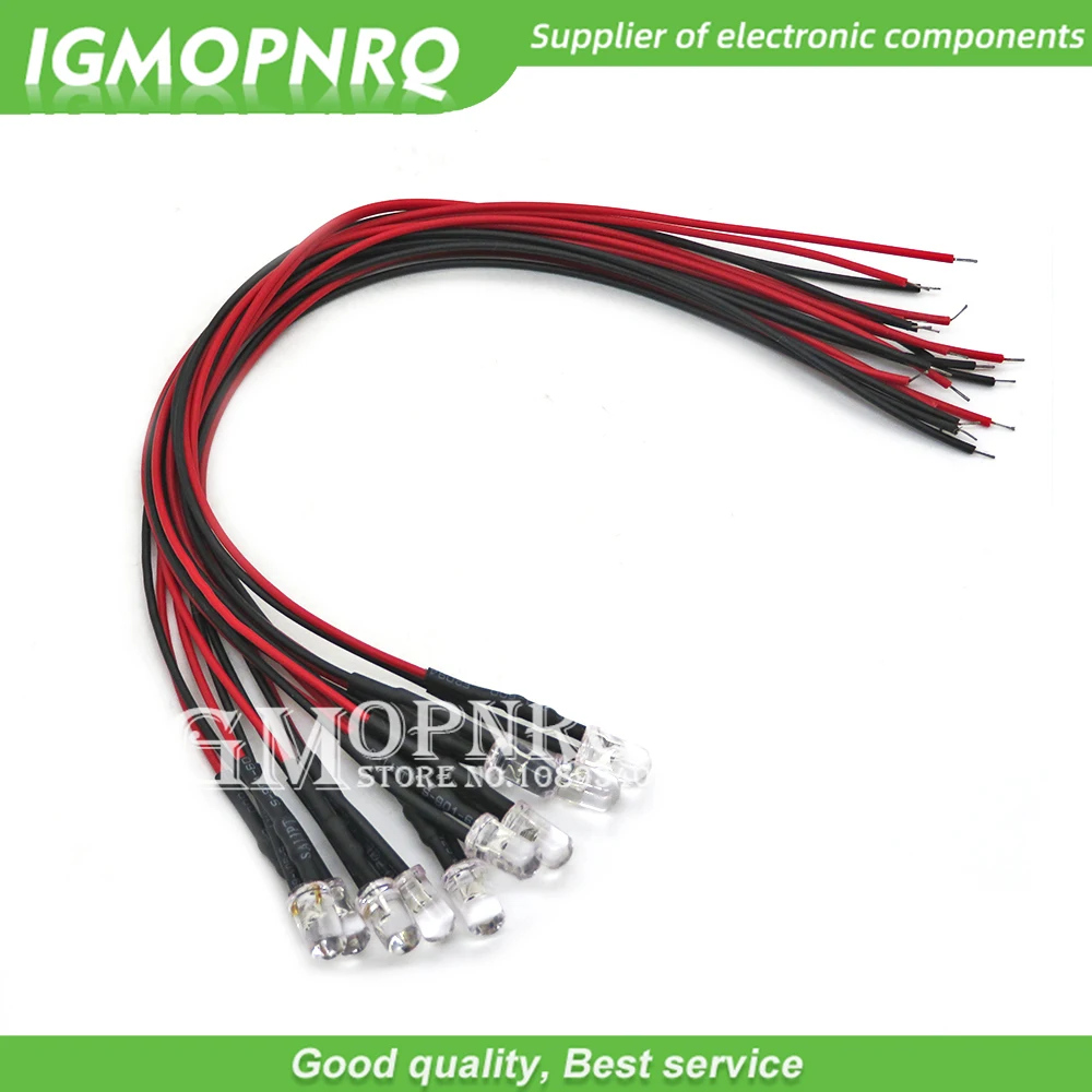 10PCS-DC-3V-6V-12V-24V-Pre-Wired-5mm-LED-Light-Lamp-Bulb-Prewired ...