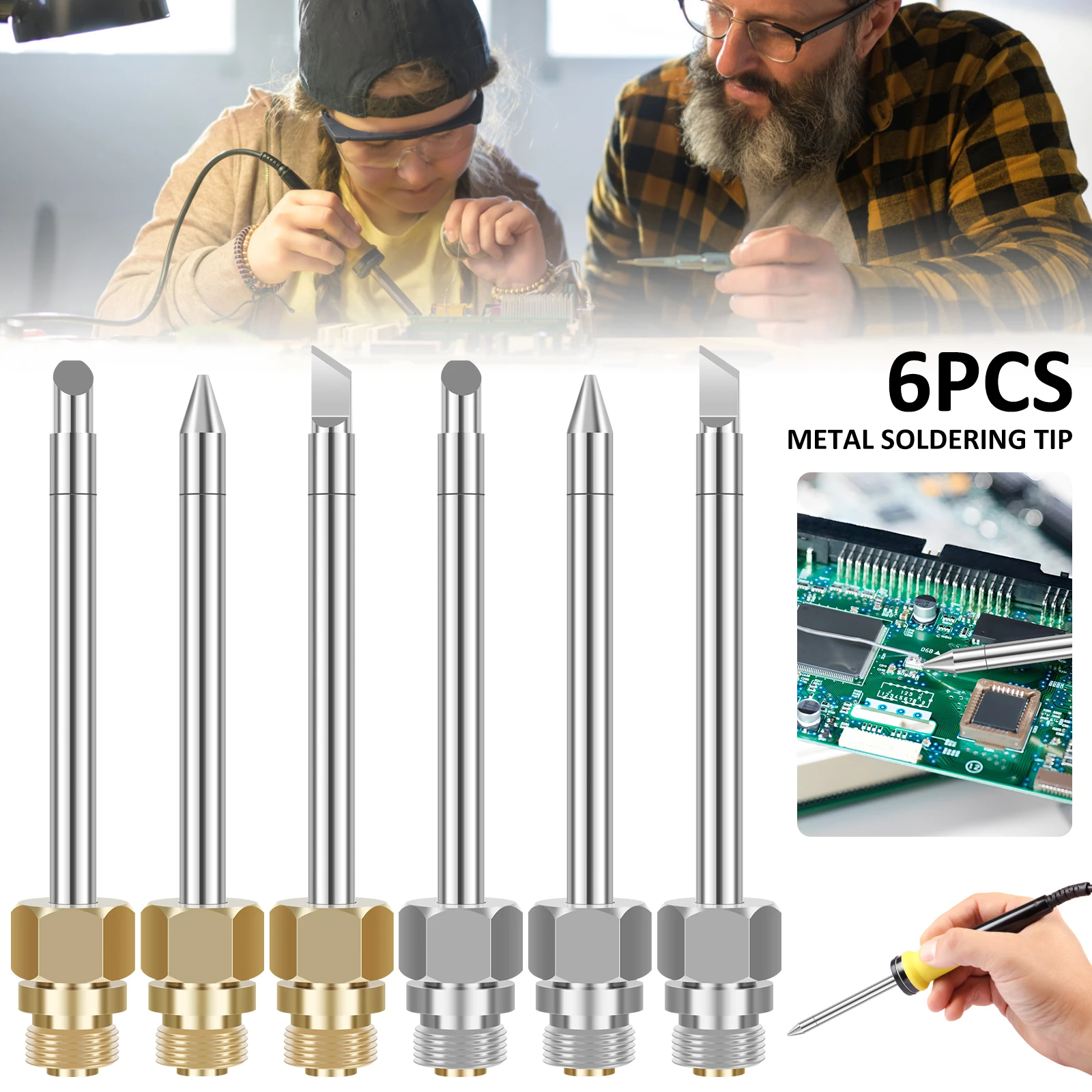 6PCS-Soldering-Iron-Tip-8w-USB-Mini-Portable-Replacement-Soldering-Iron ...