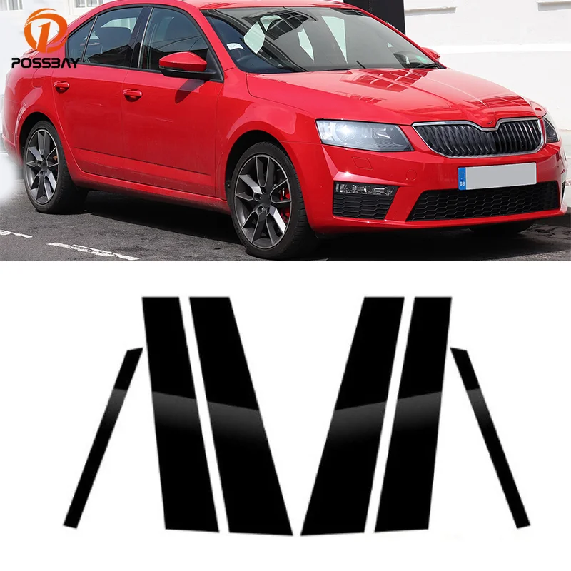 6Pcs Car Pillar Posts Door Window Trim Cover for Skoda Octavia Mk3 (5E ...