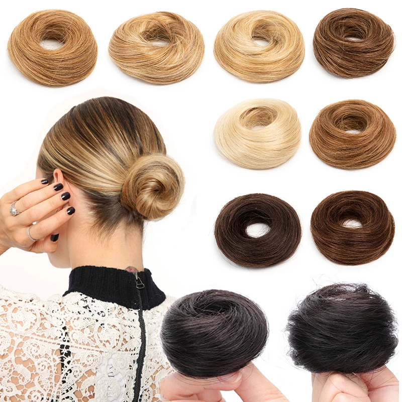 MRS-HAIR-mo-o-de-pelo-humano-coleta-postizo-Updo-Donut-extensiones-de ...