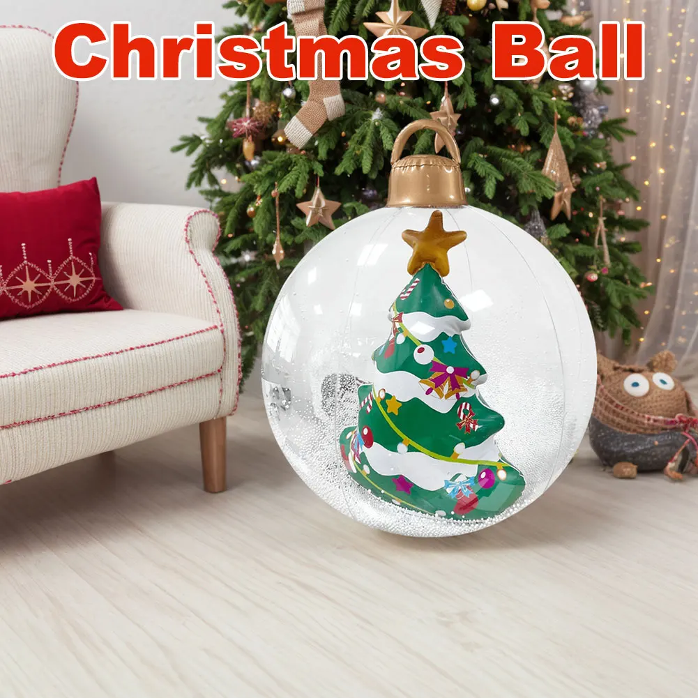 60cm PVC Giant Christmas Inflatable Ball 24 Inch Light Up Inflatable ...