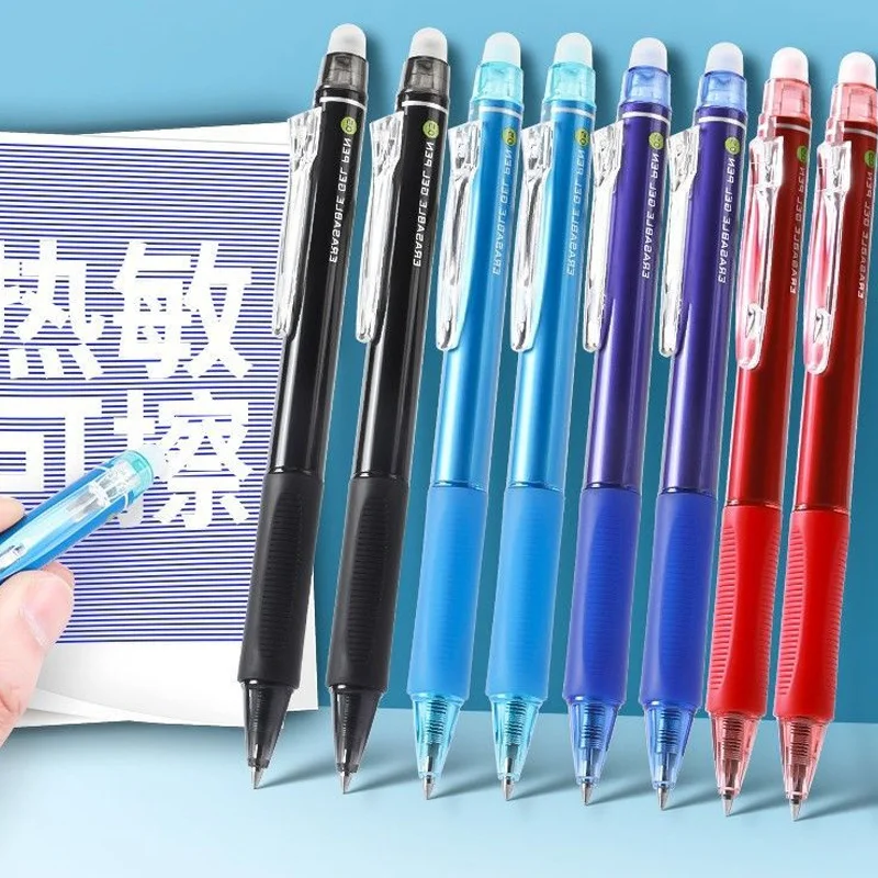 8 Color Retractable Erasable Pen Large Capacity Ink 0.5mm Push ...