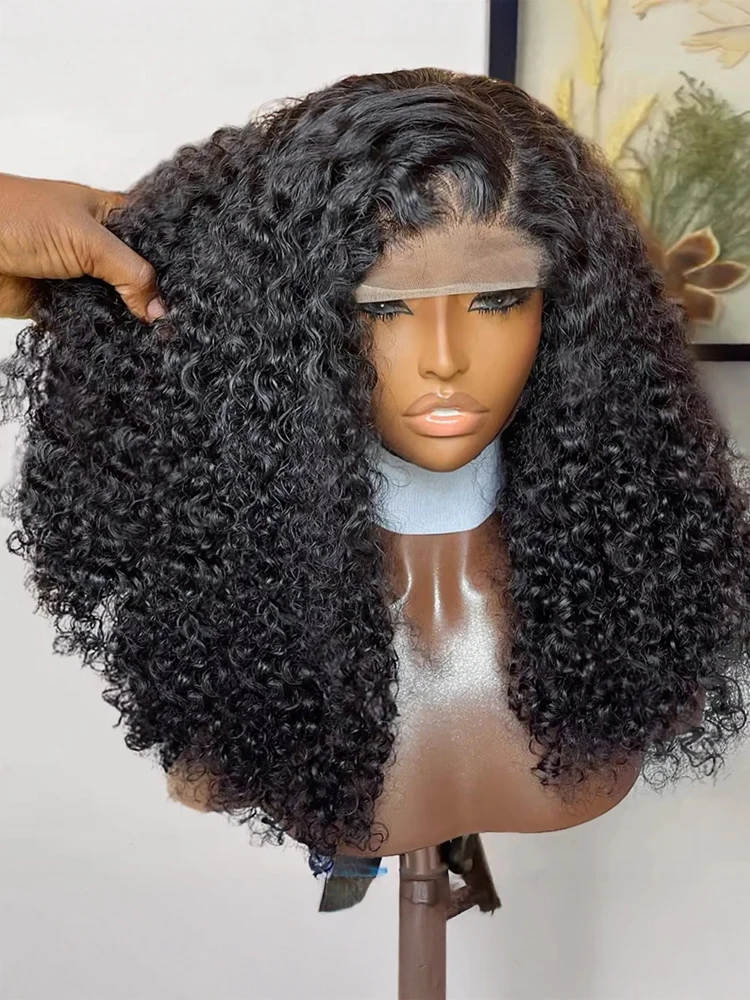 HD Transparent 13x6 Lace Curly Bob Wig 13x4 Lace Frontal Wigs Human ...