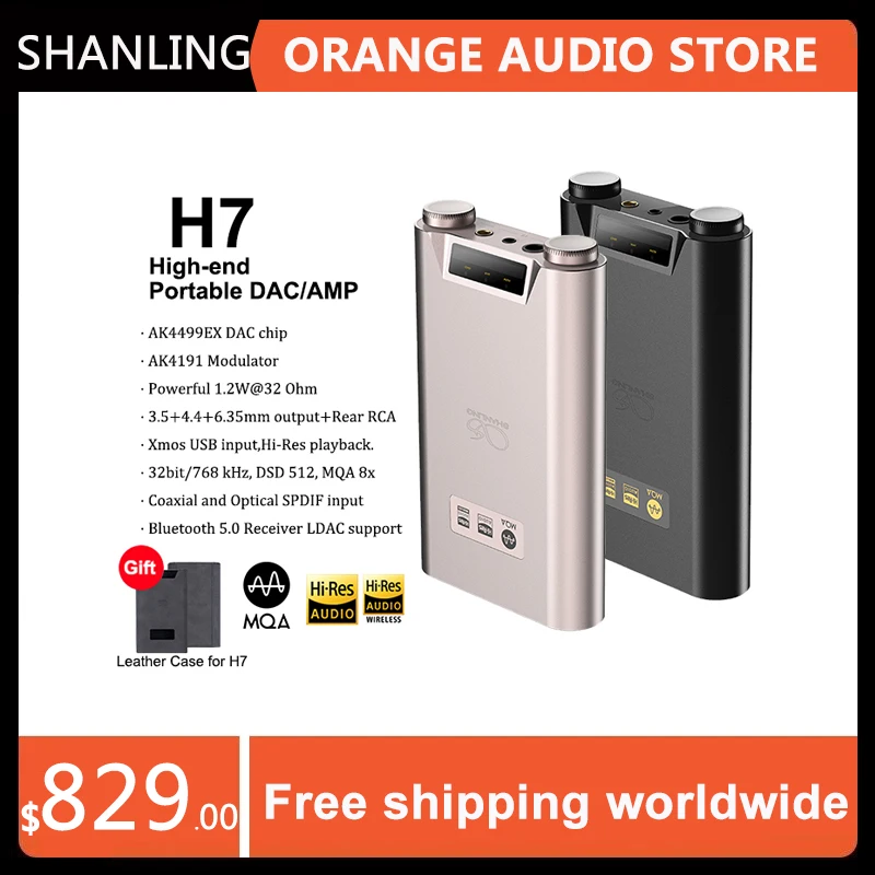 Shanling H7 High-end Portable Dac/amp Ak4191eq Ak4499ex Chips Headphone ...