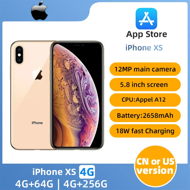 Apple-iphone-XS-4G-ios-5-8-inch-OLED-Screen-256GB-2658mah-Battery-ROM ...