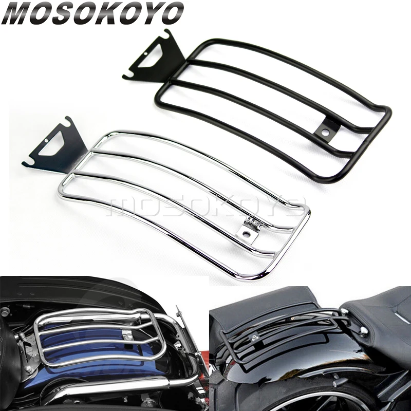 Motorcycle-Rear-Solo-Seat-Luggage-Rack-Support-Shelf-Bracket-For-Harley ...