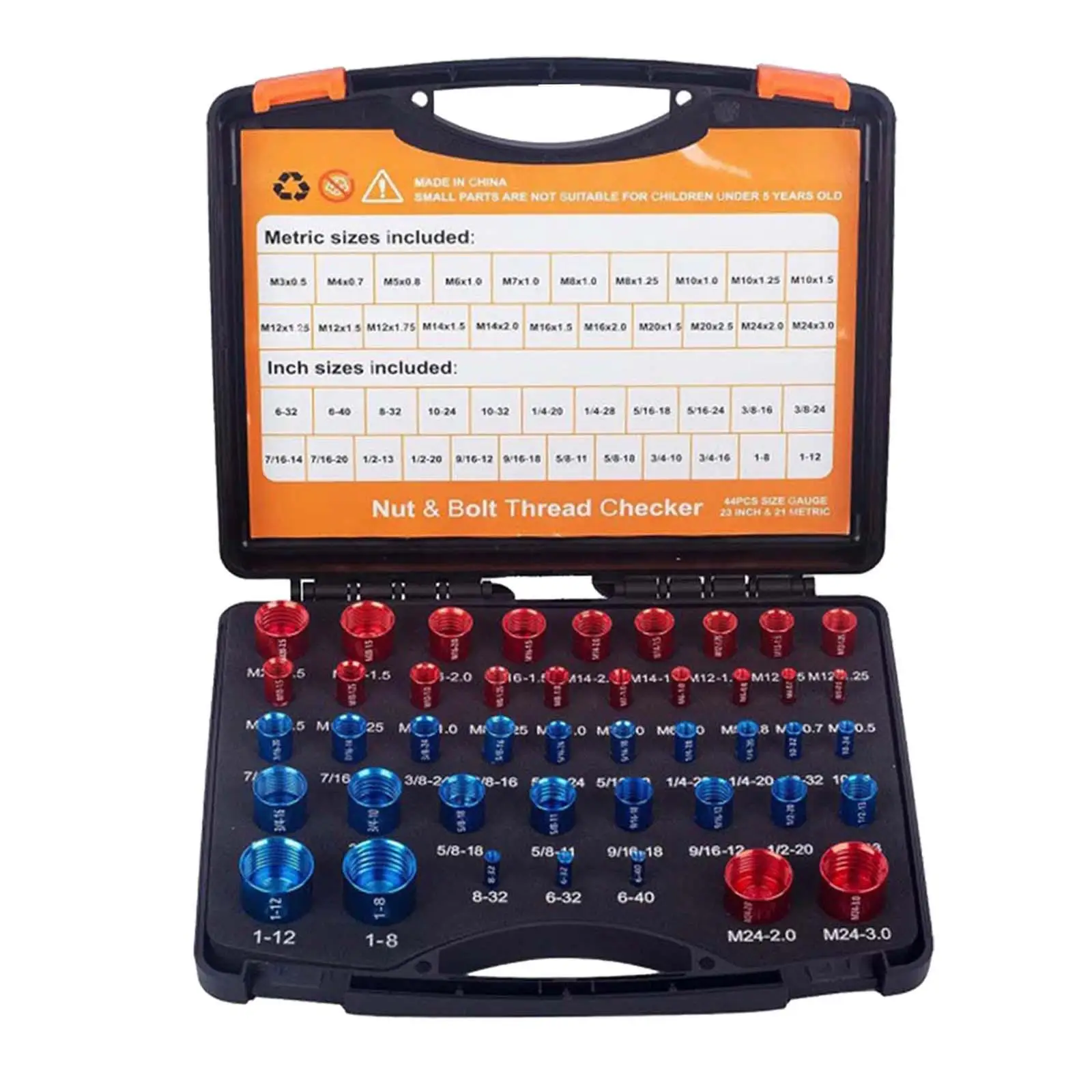 44Pcs-Nut-and-Bolt-Thread-Checker-Male-Female-Gauges-for-Plumbers ...