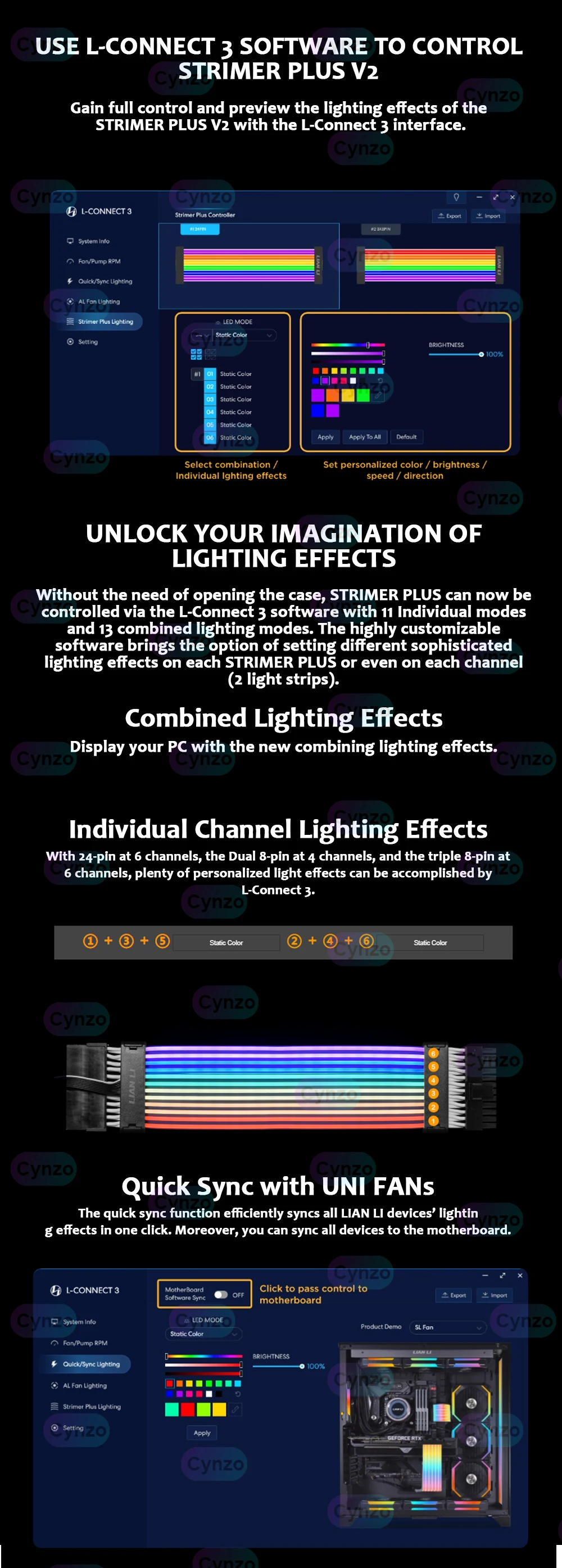 LIAN LI Strimer Plus V2 RGB кабели для ПК | AliExpress